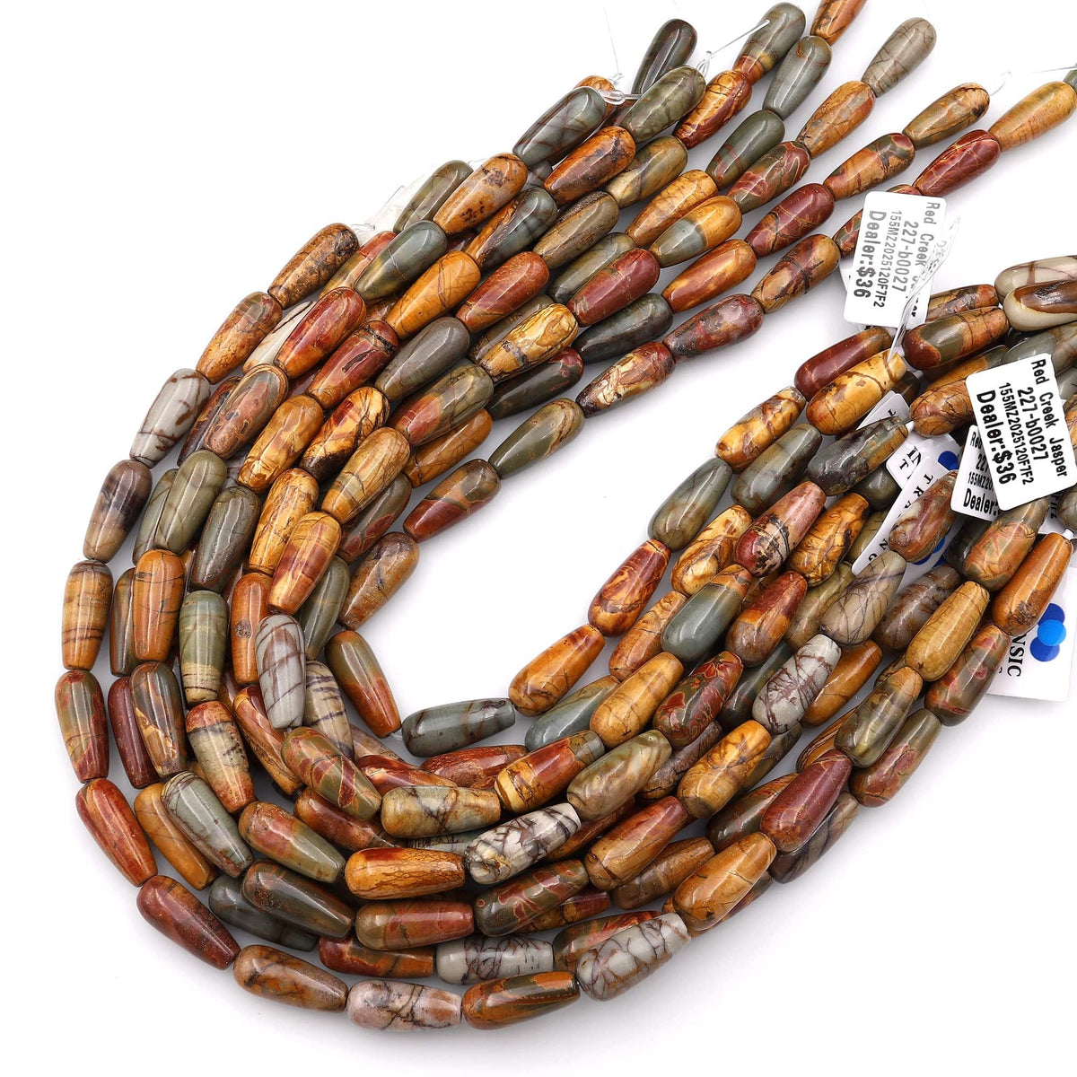 Natural Red Creek Jasper Long Teardrop Beads Aka Multi Color Picasso J – Intrinsic Trading