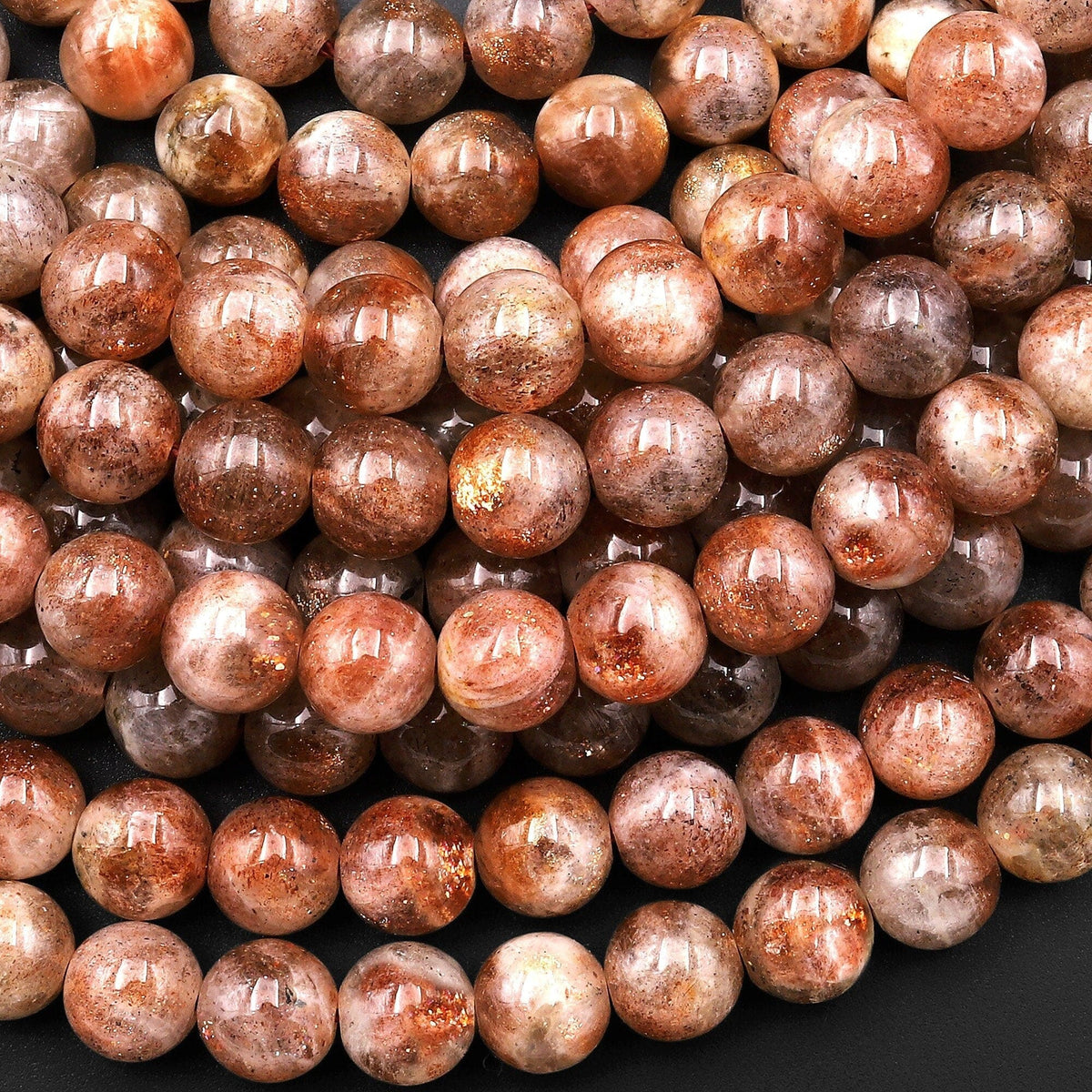 Natural Sunstone Feldspar Smooth Round Beads 6mm 7mm – Intrinsic Trading