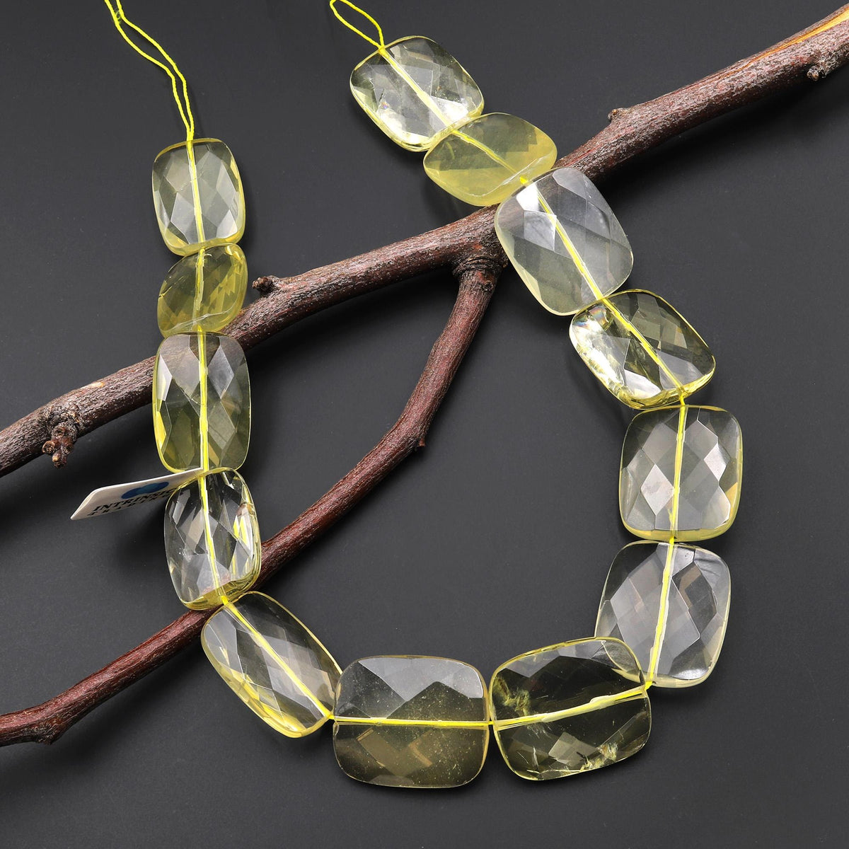 Faceted Large Natural Lemon Topaz Rectangle Gemstone Beads 15.5" Stran – Intrinsic Trading