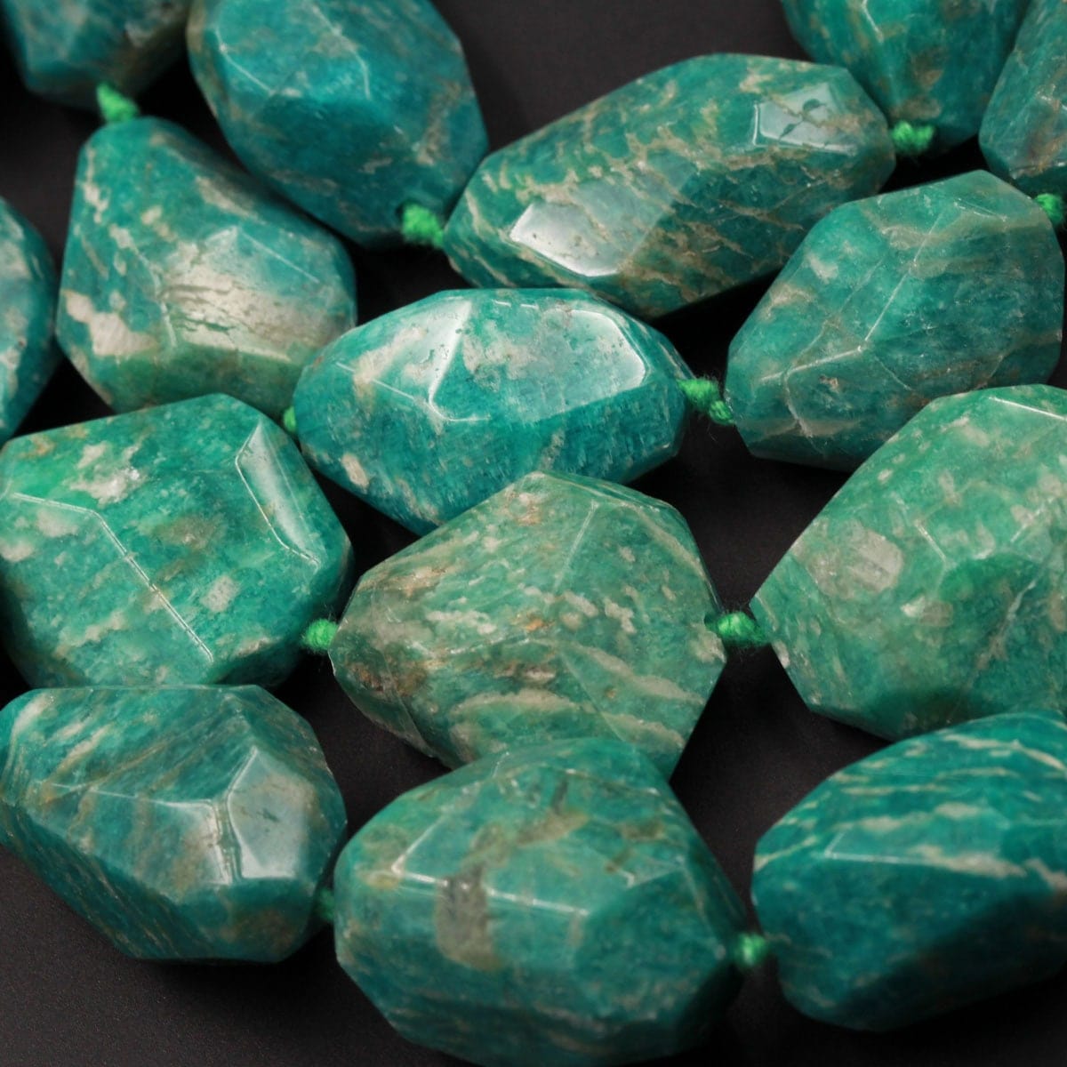 Natural Russian Amazonite Beads Chunky Large Faceted Freeform Nuggets – Intrinsic Trading