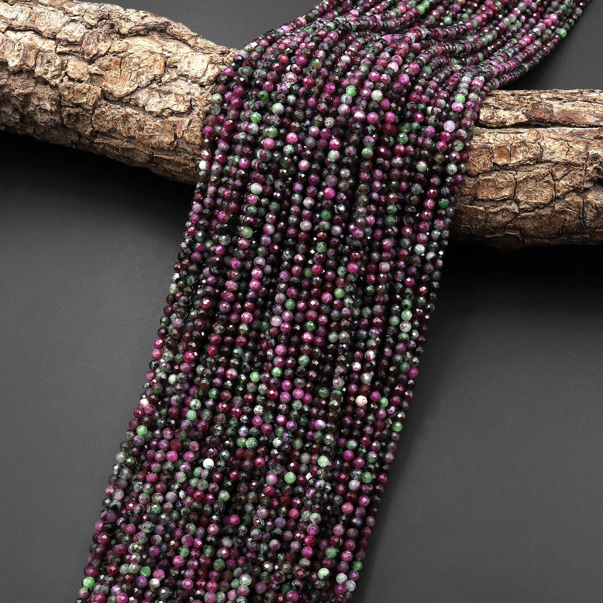 Faceted Natural Red Ruby Green Zoisite 2mm 3mm Round Beads Laser Diamo – Intrinsic Trading