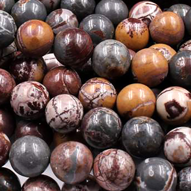 Natural Sonora Dendritic Rhyolite Beads | Gemstone Wholesale ...