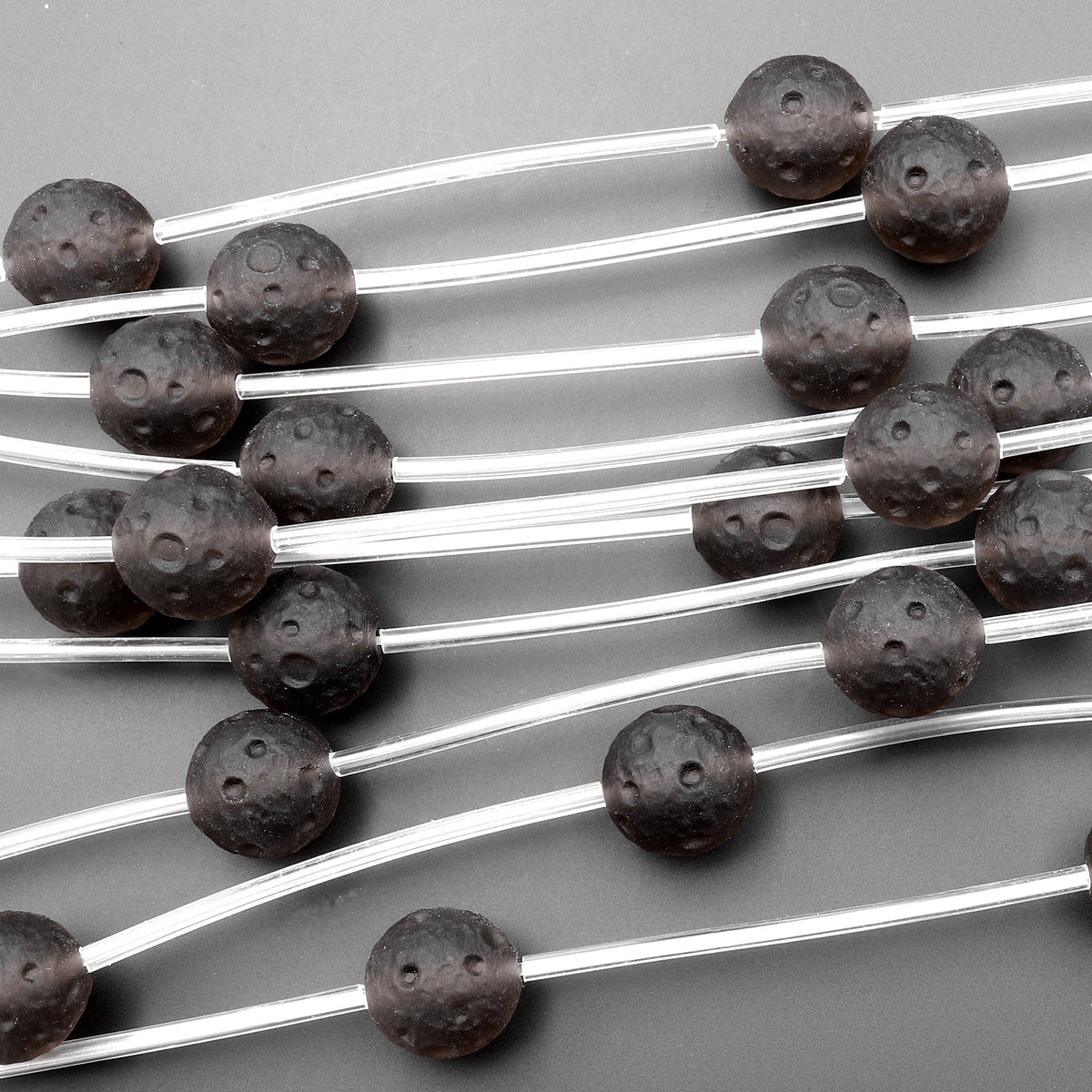 AAA Hand Carved Natural Ice Obsidian Meteorite Gemstone Round Beads 8m ...