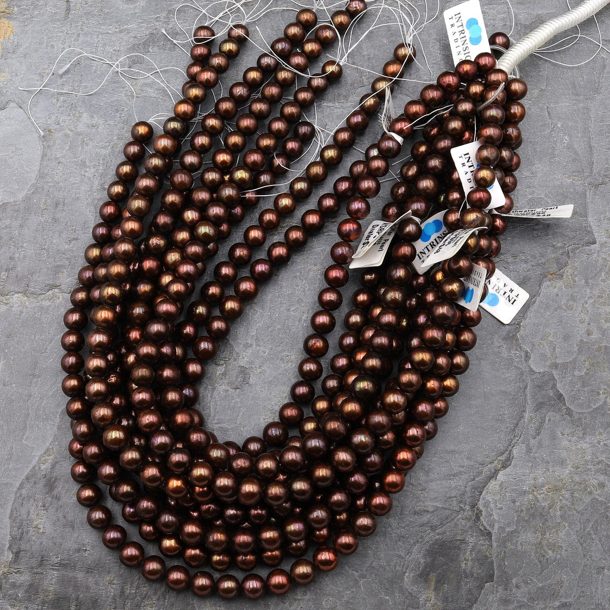 Genuine Bronze Freshwater Pearl 10mm Round Iridescent Classic Pearl 15 ...