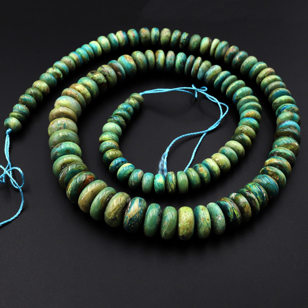 Rare Genuine Natural Peruvian Blue Opal Beads Graduated Blue Opaline G ...
