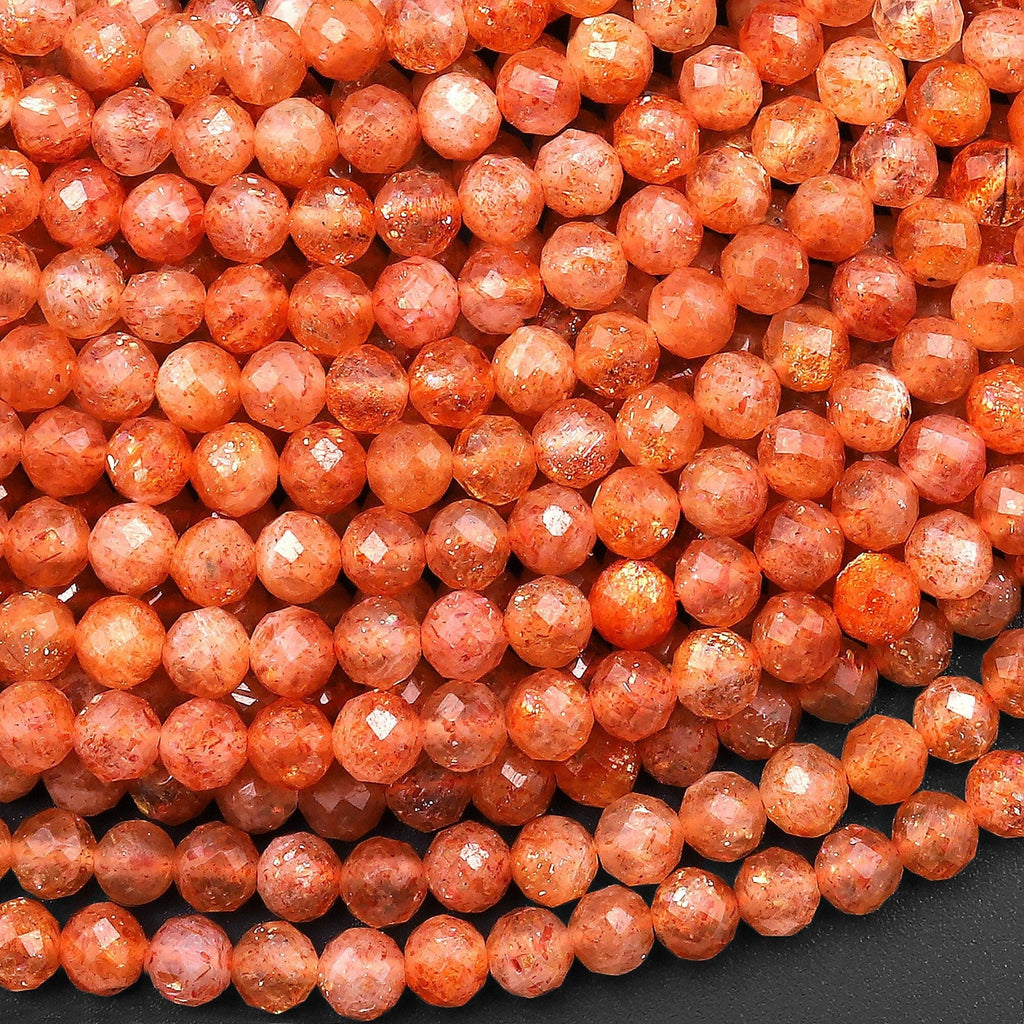 Natural Gemstone Beads Natural AAA Grade Orange Sunstone Gemstone Beads ...