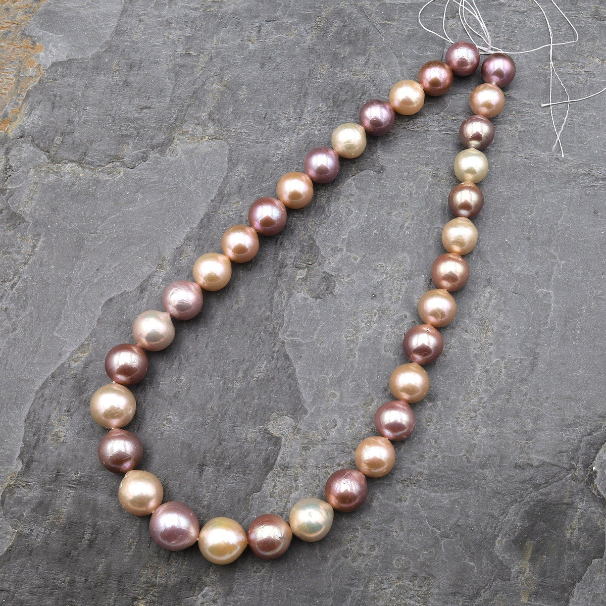 AAA Large Genuine Golden Mauve Pink Edison Freshwater Pearl 12mm Round ...