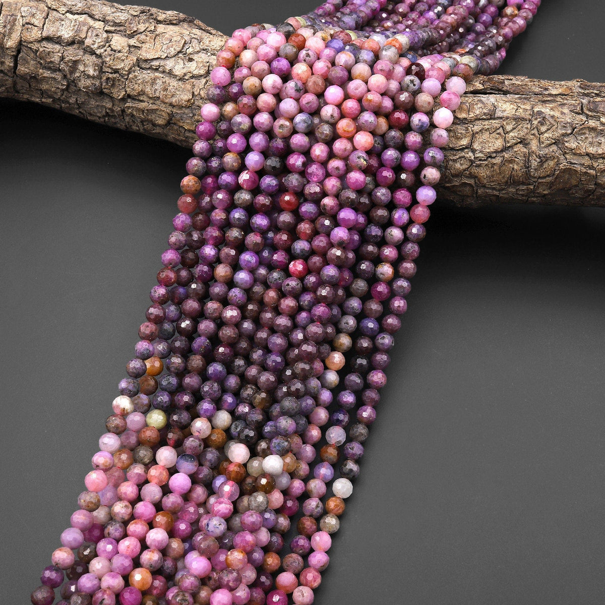 Genuine Natural Mauve Purple Pink Ruby Gemstone Faceted 5mm 6mm Round ...