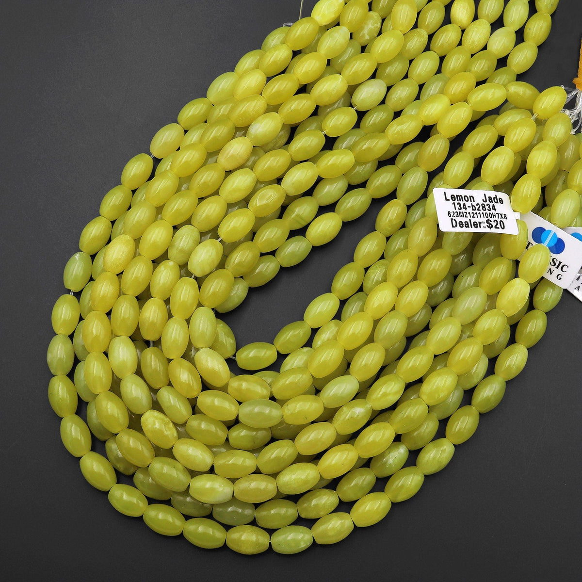 Natural Lemon Jade Drum Barrel Beads 12x8mm 15.5