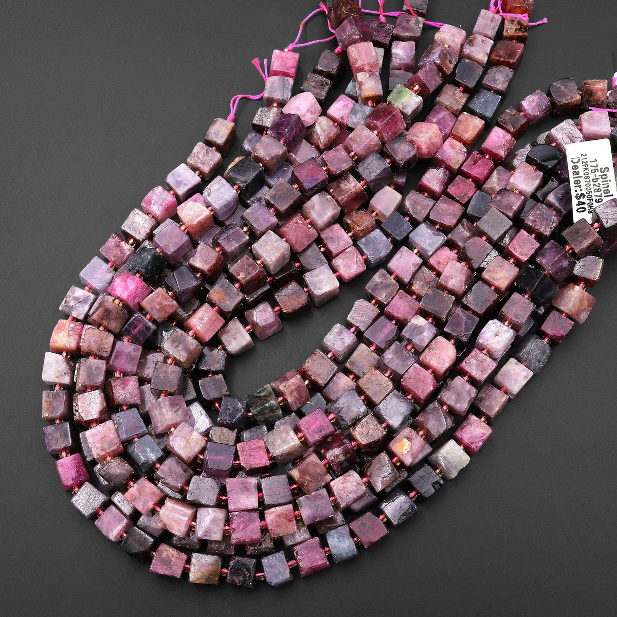 Large Real Genuine Natural Spinel Cube Beads 8mm 10mm Multicolor Red P ...