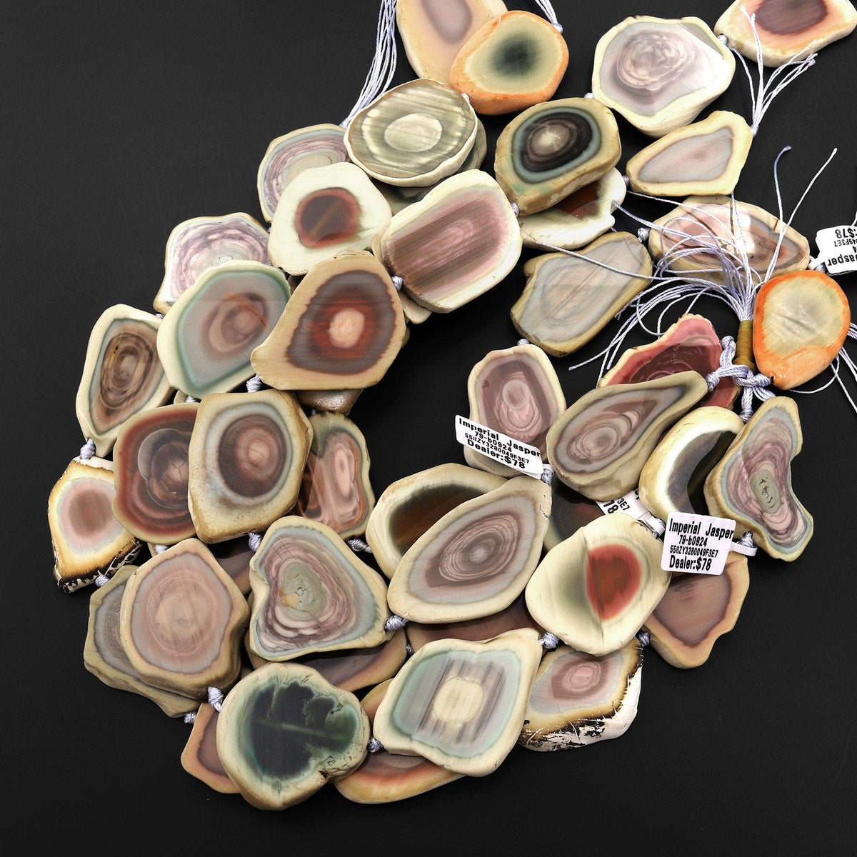 Rare Natural Mexican Imperial Jasper Beads Freeform Nodule Flat Slice ...