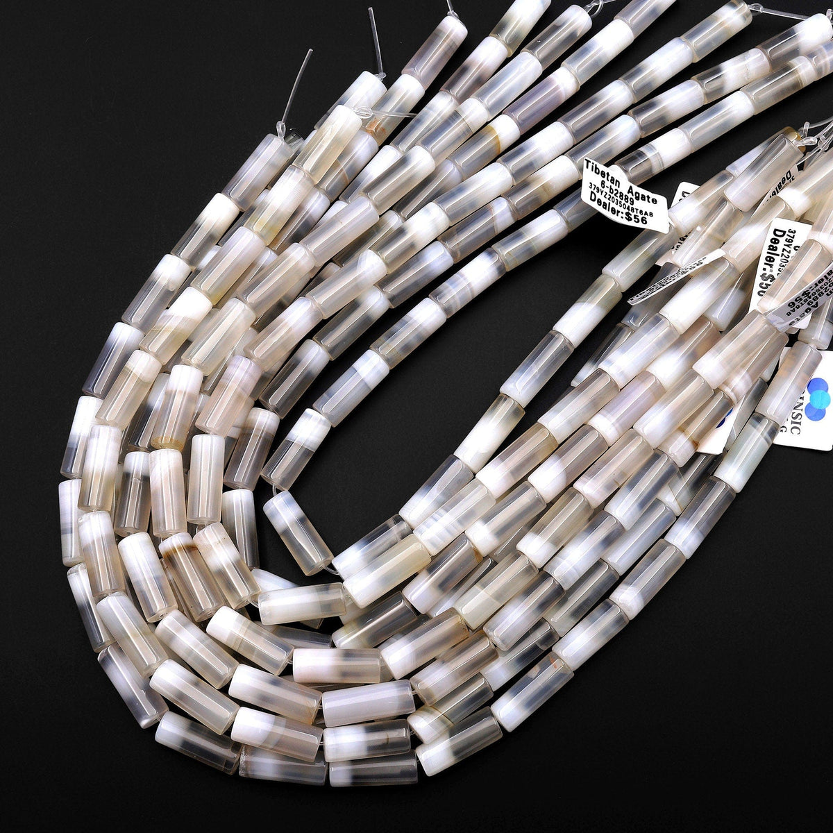 Rare Natural 2 Tone Translucent Milky White Tibetan Agate Beads Smooth ...