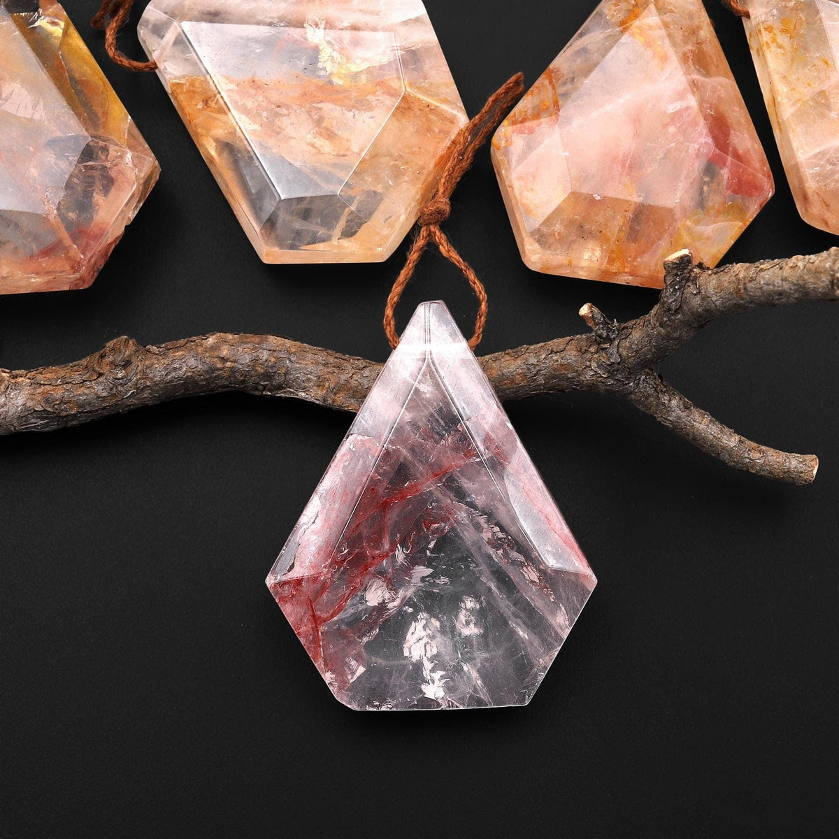 Faceted Natural Brazilian Quartz Faceted Elongated Pentagon Diamond Sh ...