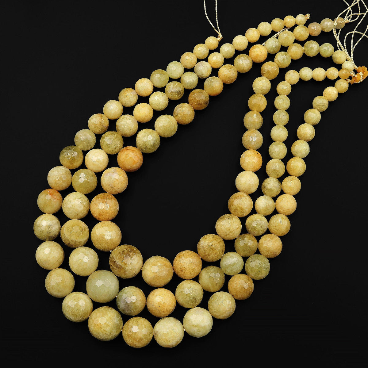 AAA Graduated Rare Natural Yellow Aquamarine Heliodor Faceted Round Ge ...