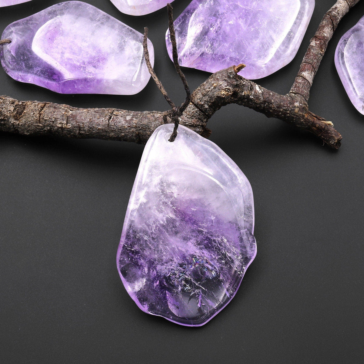 Large Natural Lilac Amethyst Freeform Pendant Extra Translucent A1 ...