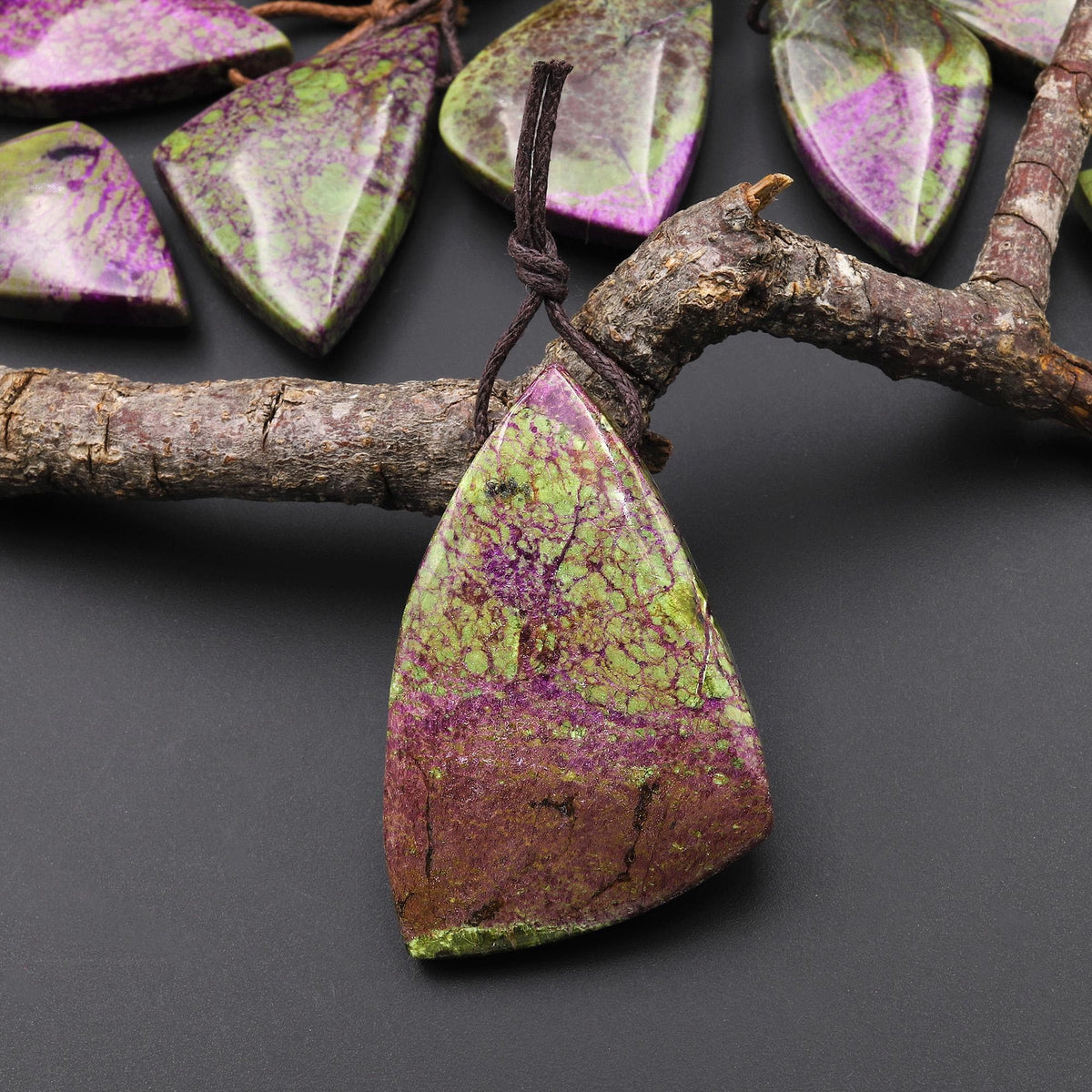 Natural Atlantisite Stichtite Abstract Butterfly Wing Triangle Pendant ...