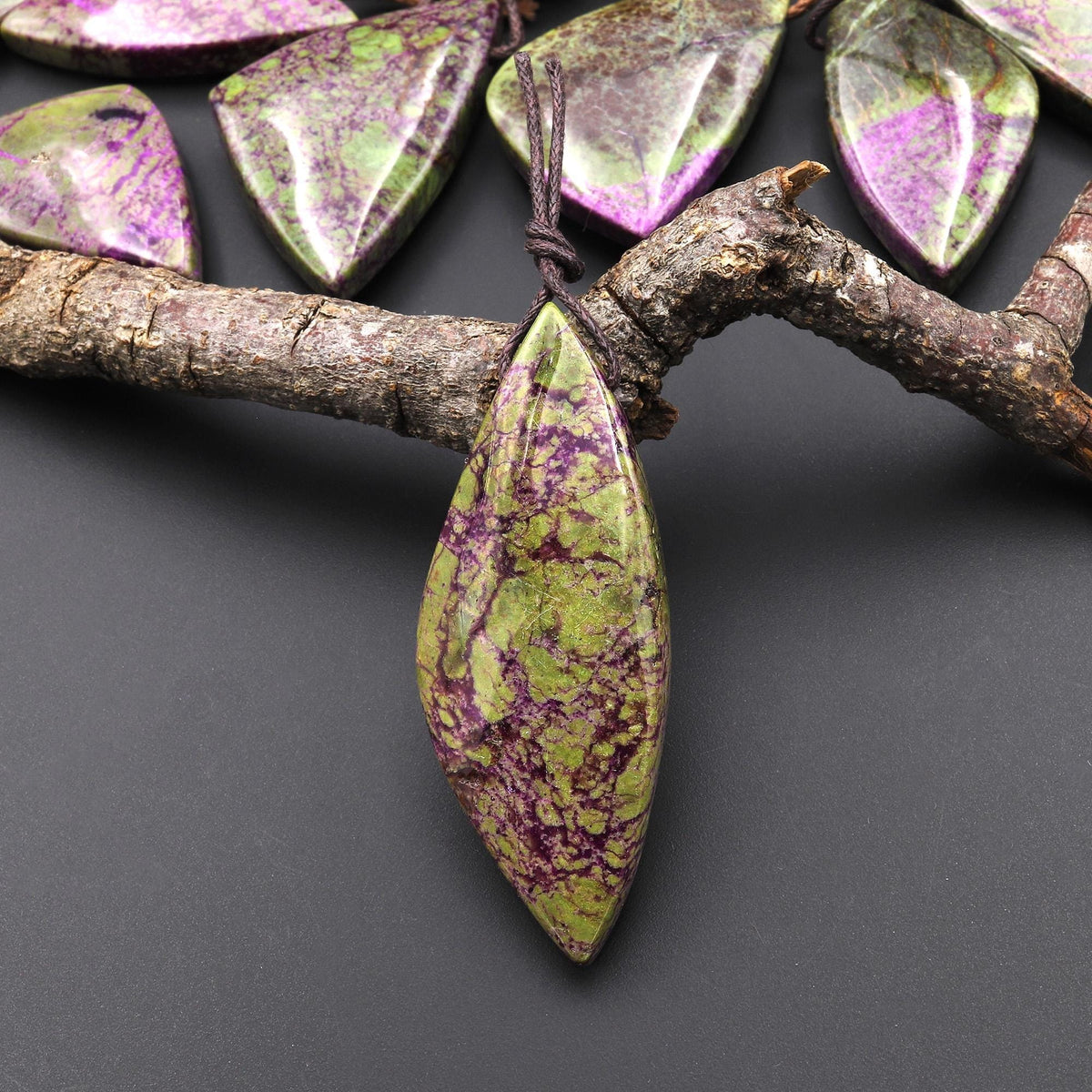 Natural Atlantisite Stichtite Abstract Butterfly Wing Triangle Pendant ...