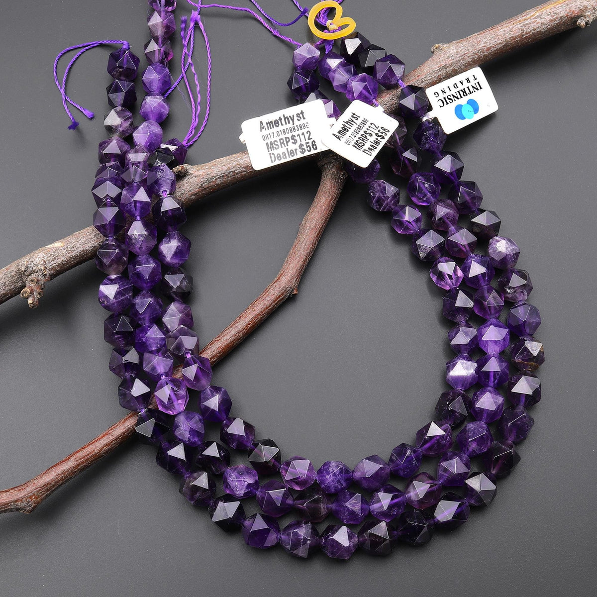 AAA Geometric Diamond Star Cut Genuine 100% Natural Amethyst Faceted 1 ...