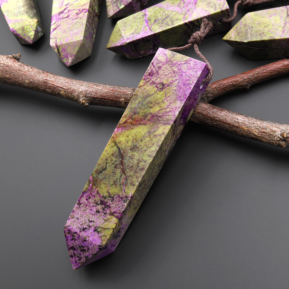 Natural Atlantisite Stichtite Pendant Side Drilled Crystal Point Gemst ...
