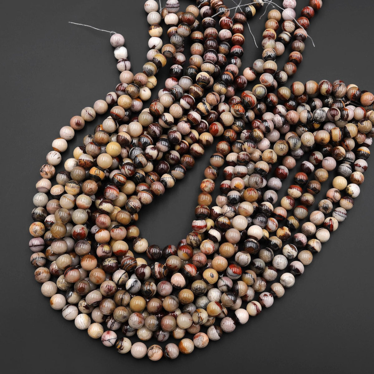 Natural Australian Tiger Iron 8mm 14mm Round Beads 15.5" Strand ...