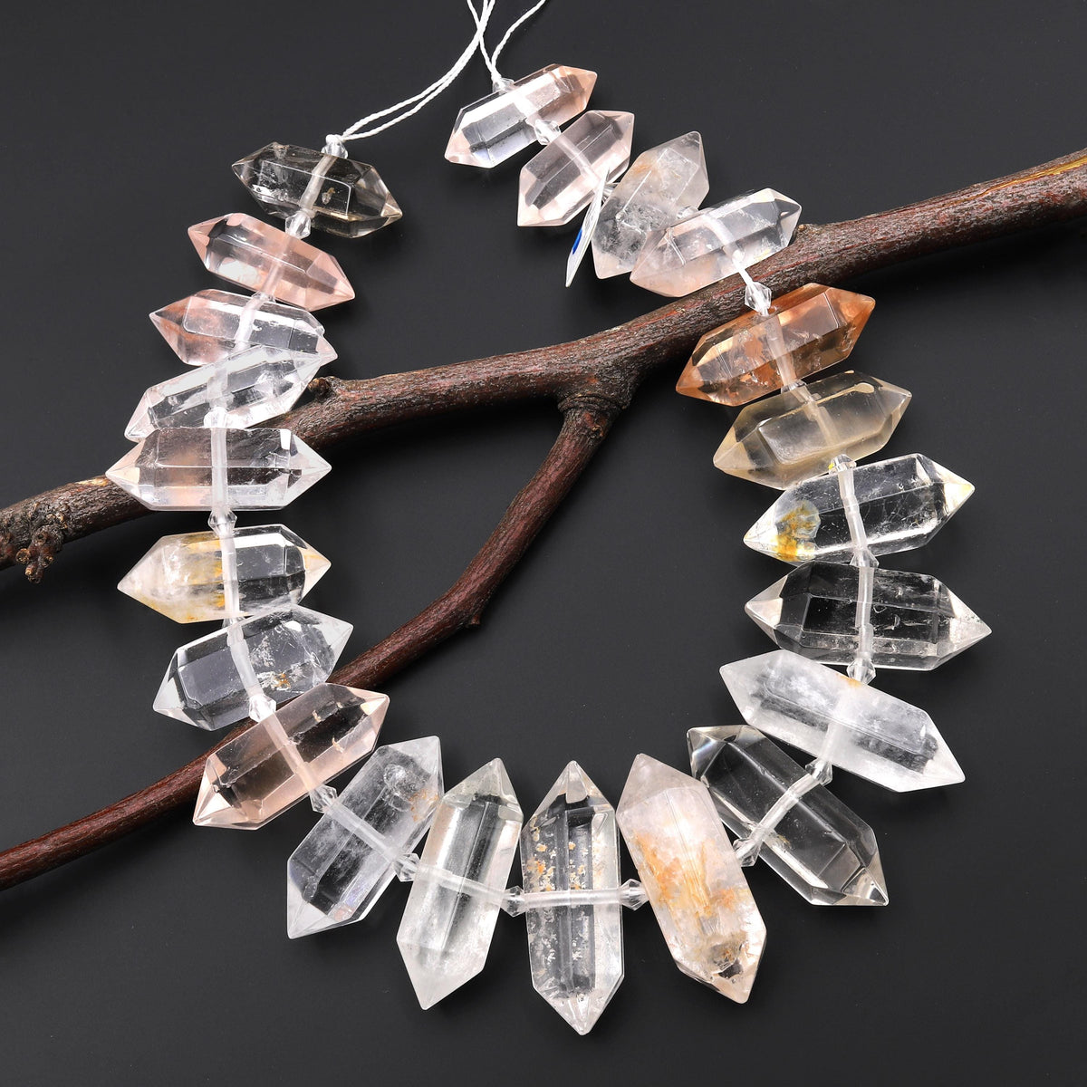 AAA Rare Natural Red Phantom Rock Quartz Beads Double Terminated Gemst ...