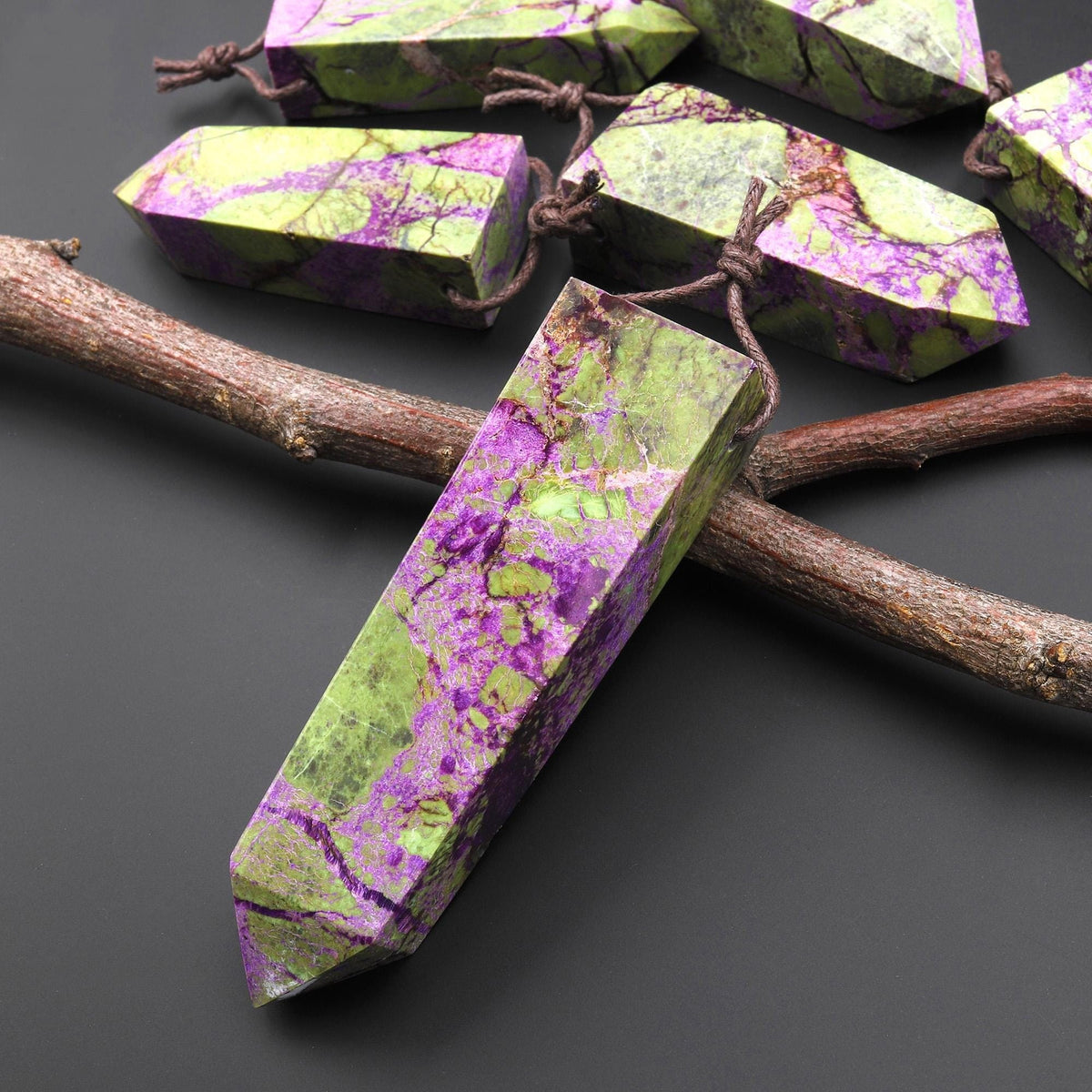 Natural Atlantisite Stichtite Pendant Side Drilled Crystal Point Gemst ...