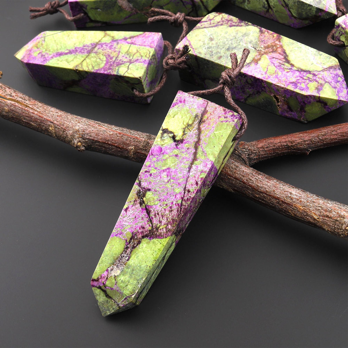 Natural Atlantisite Stichtite Pendant Side Drilled Crystal Point Gemst ...