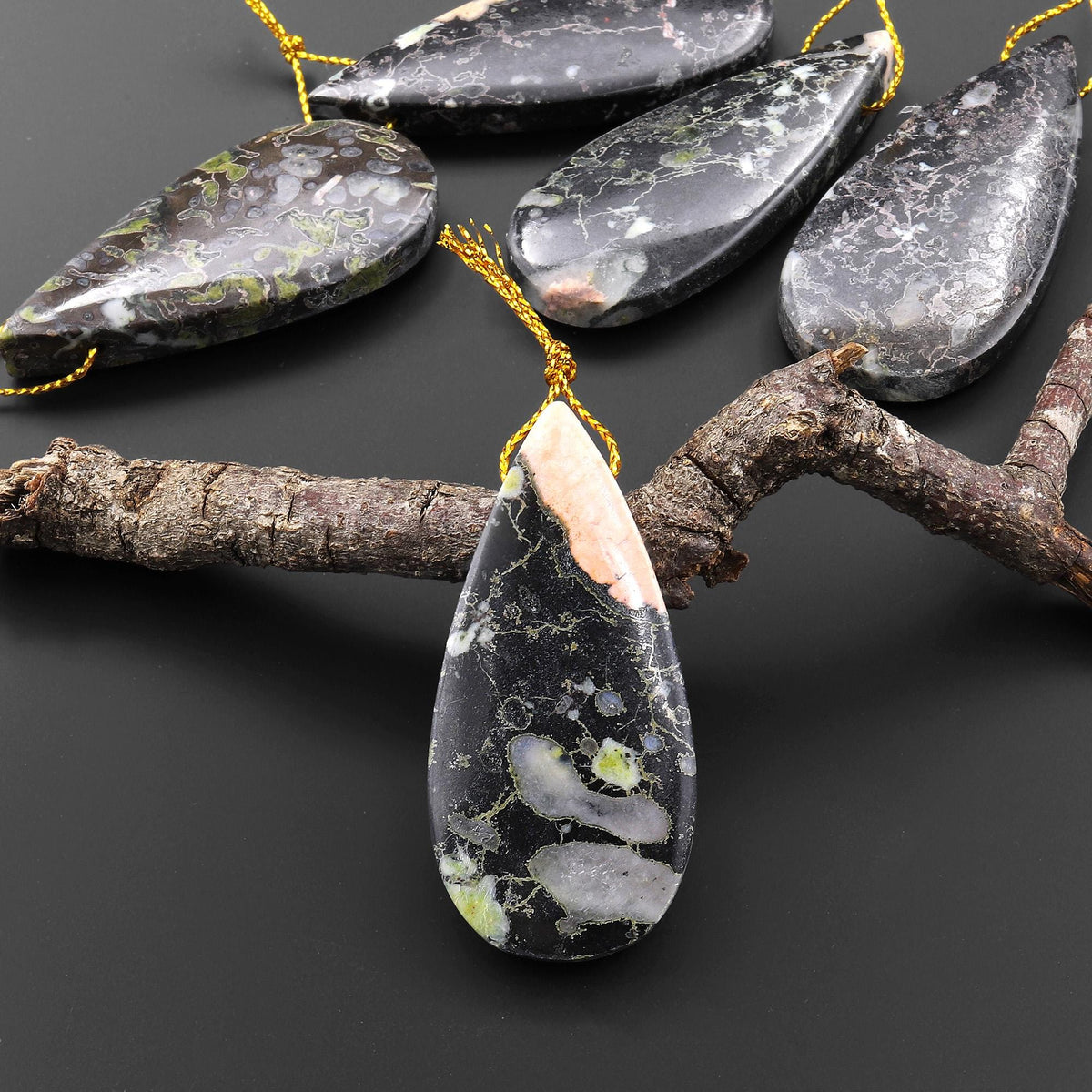 Natural Cherry Blossom Jasper Aka Flower Jasper Teardrop Gemstone Foca ...