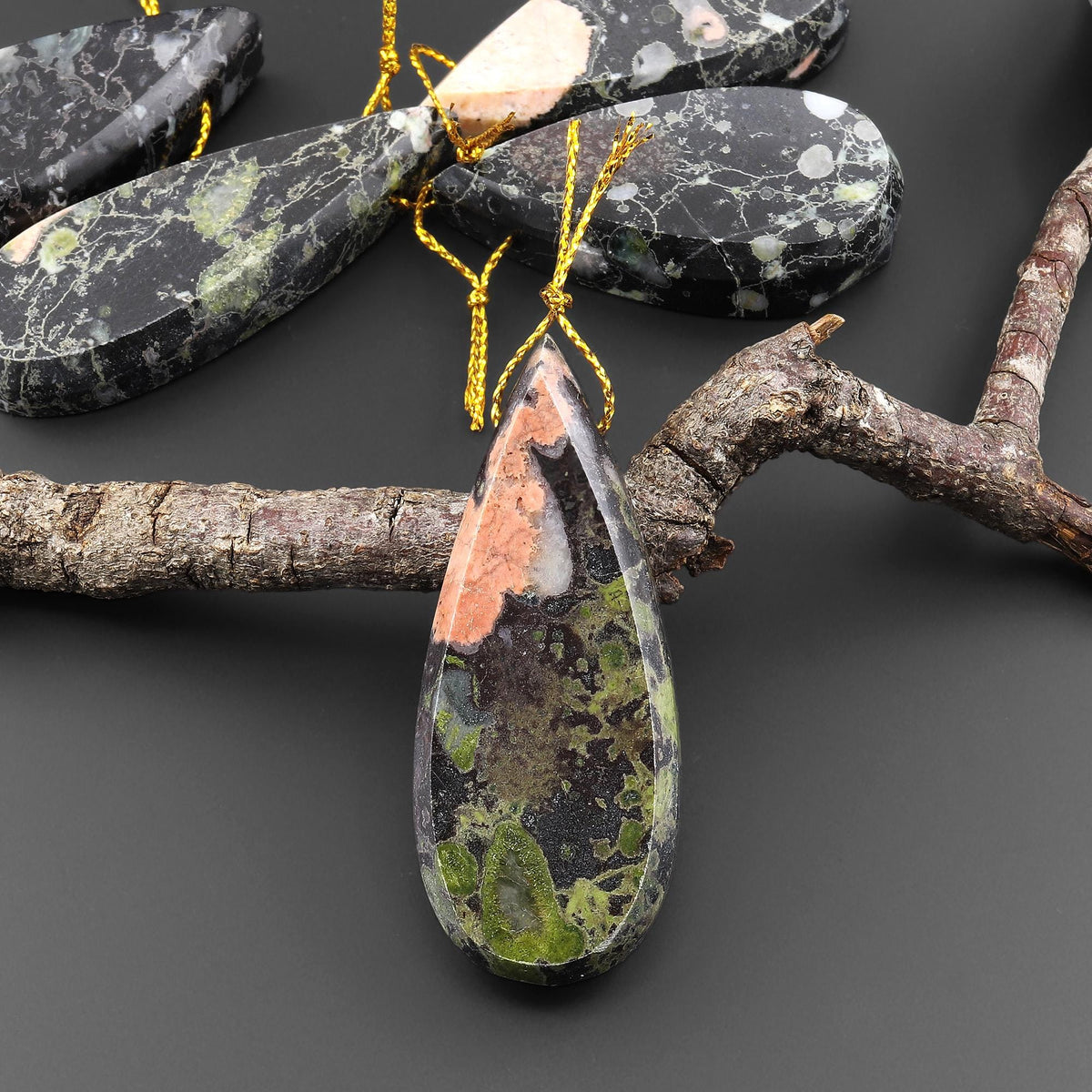Natural Cherry Blossom Jasper Aka Flower Jasper Faceted Teardrop Gemst ...