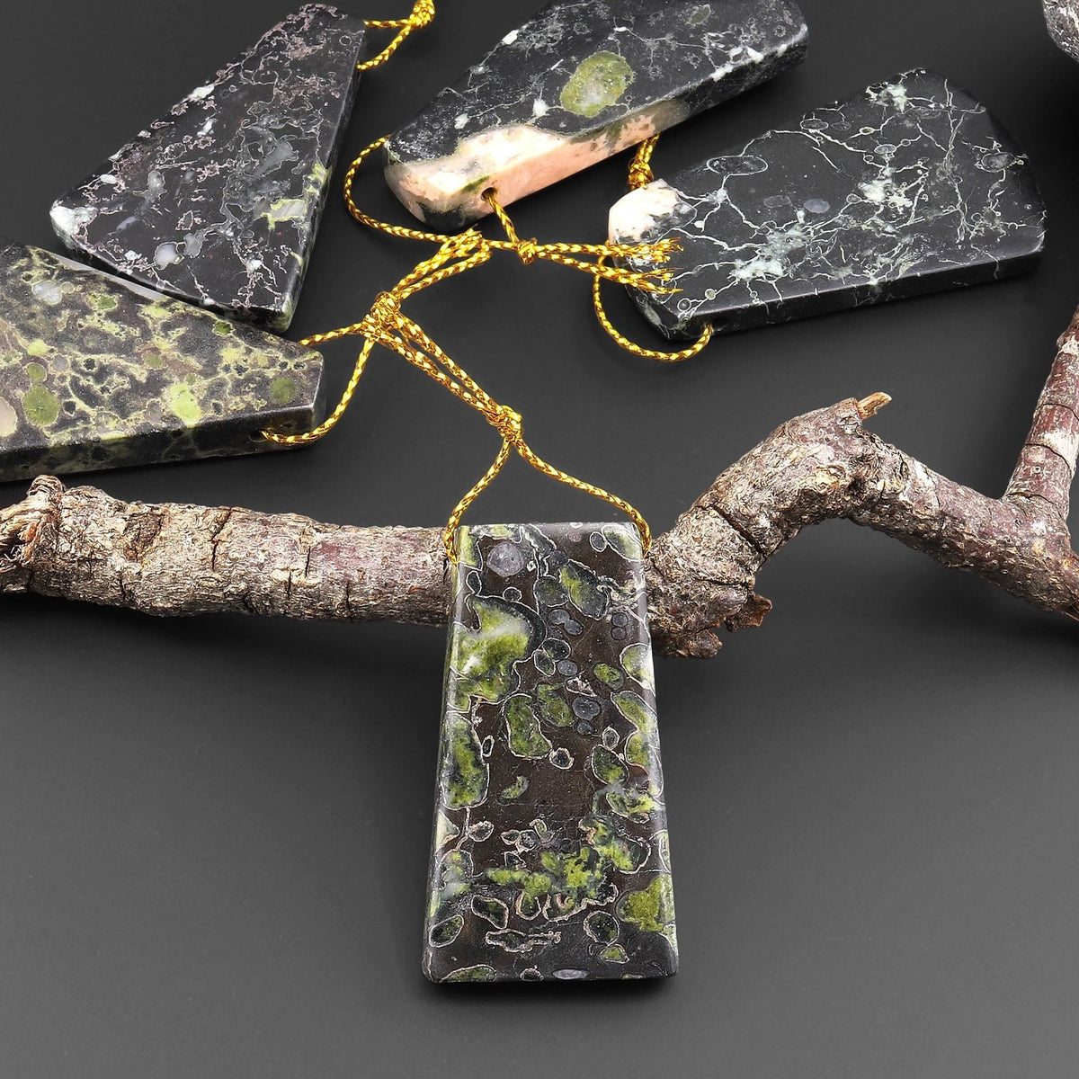 Natural Cherry Blossom Jasper Aka Flower Jasper Smooth Trapezoid Gemst ...