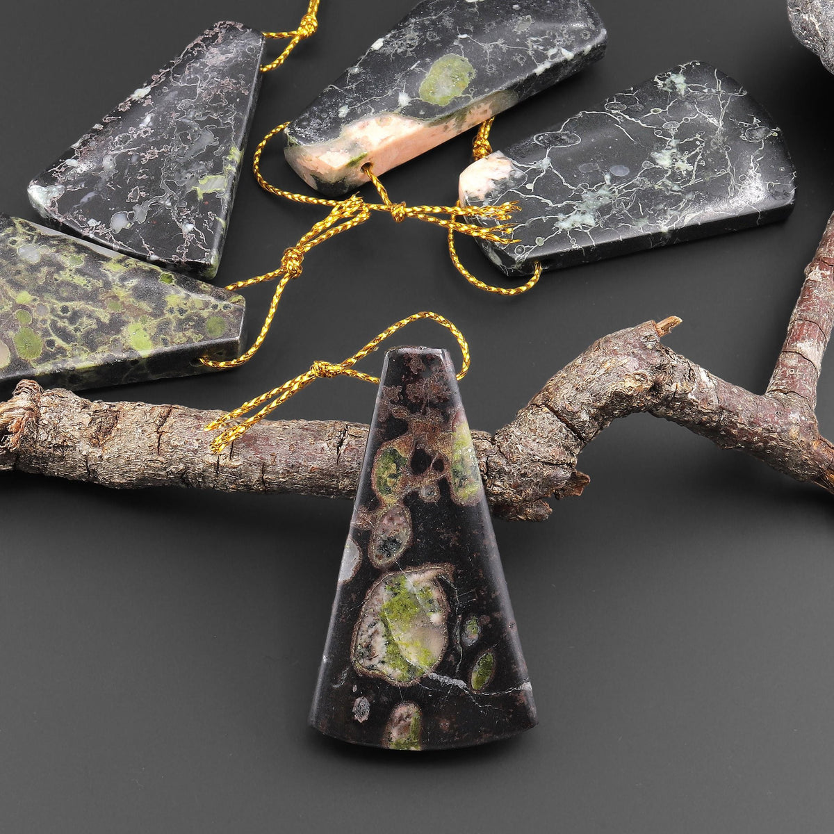 Natural Cherry Blossom Jasper Aka Flower Jasper Smooth Trapezoid Gemst ...