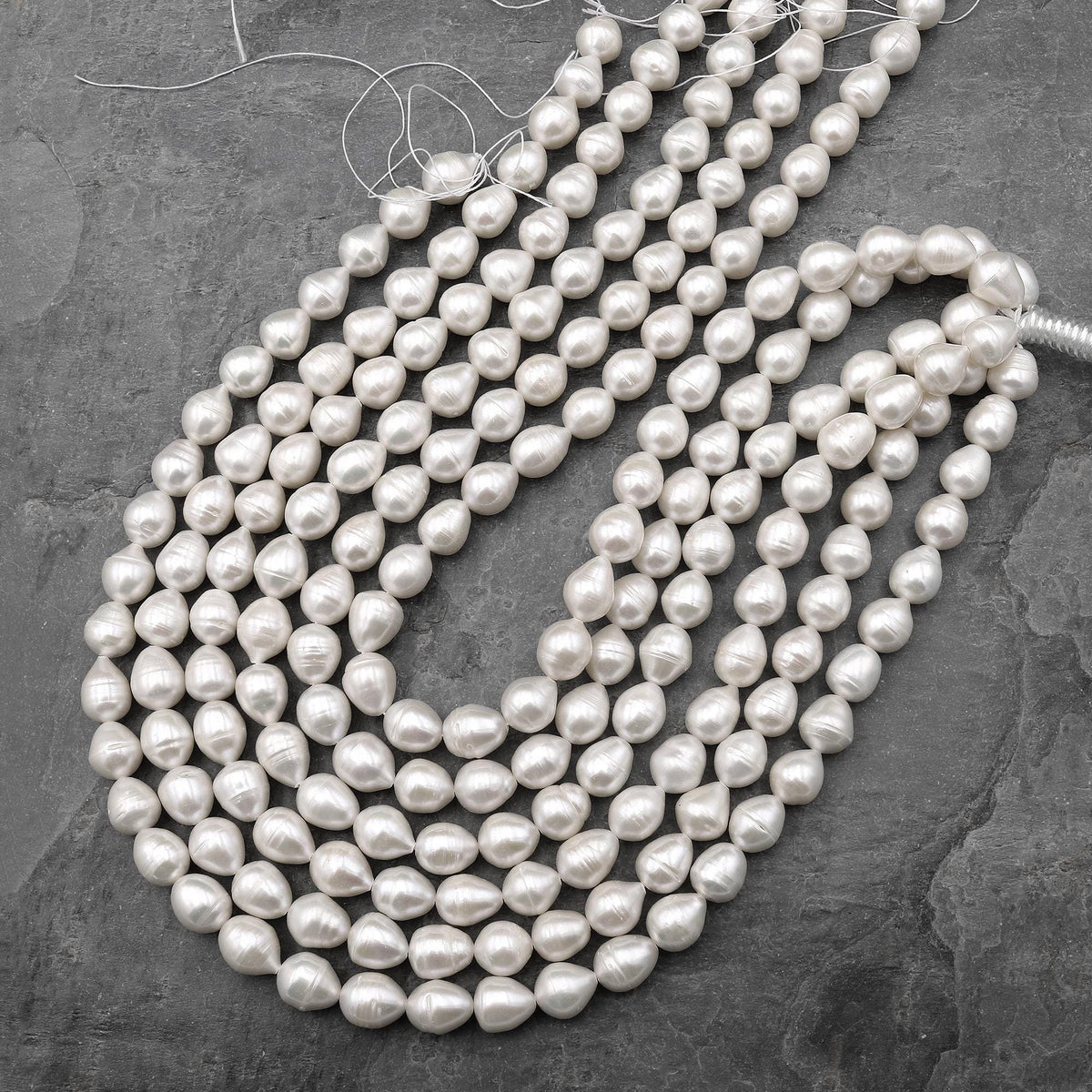Natural White 10mm 12mm Teardrop Pearl Good For Earrings Vertically Dr ...