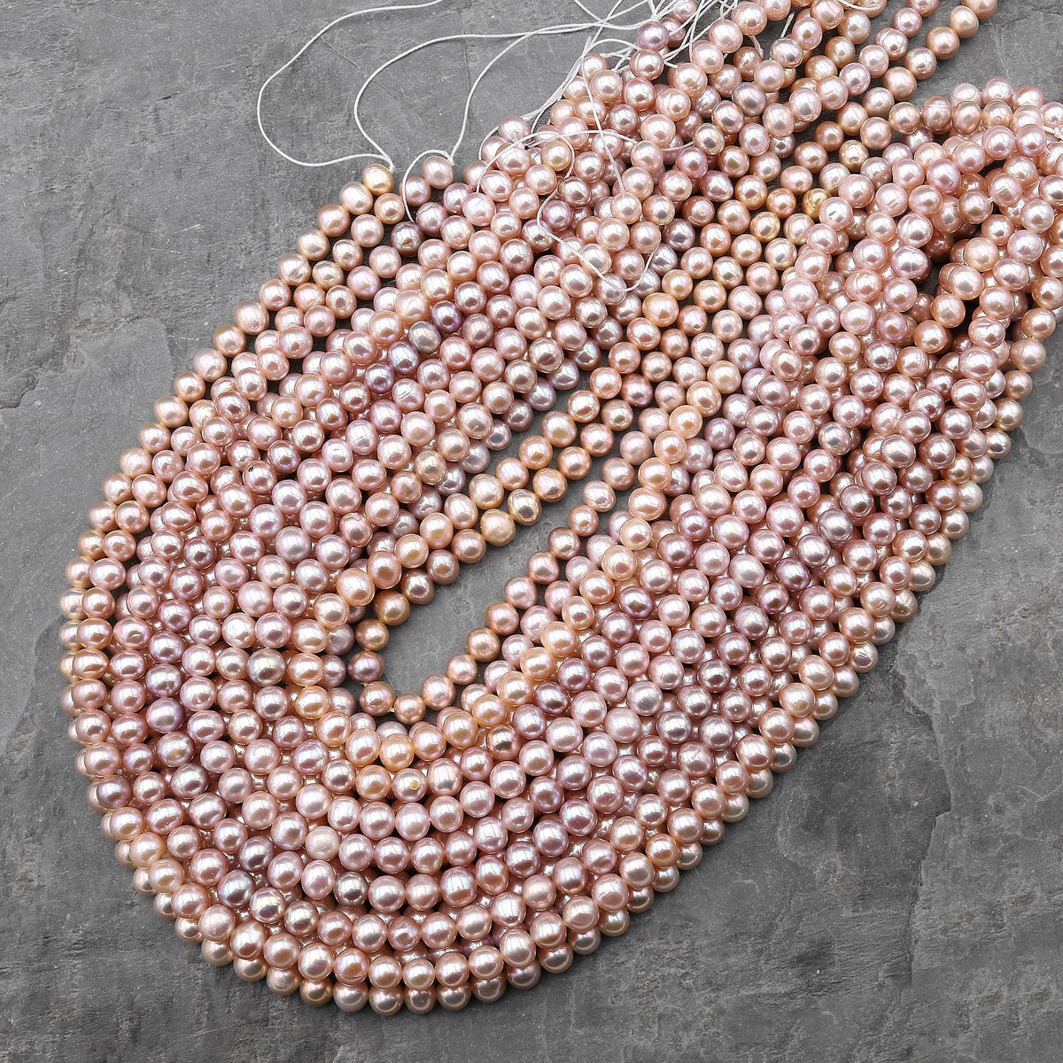 Genuine Natural Pink Freshwater 6mm off Round Pearl 15.5