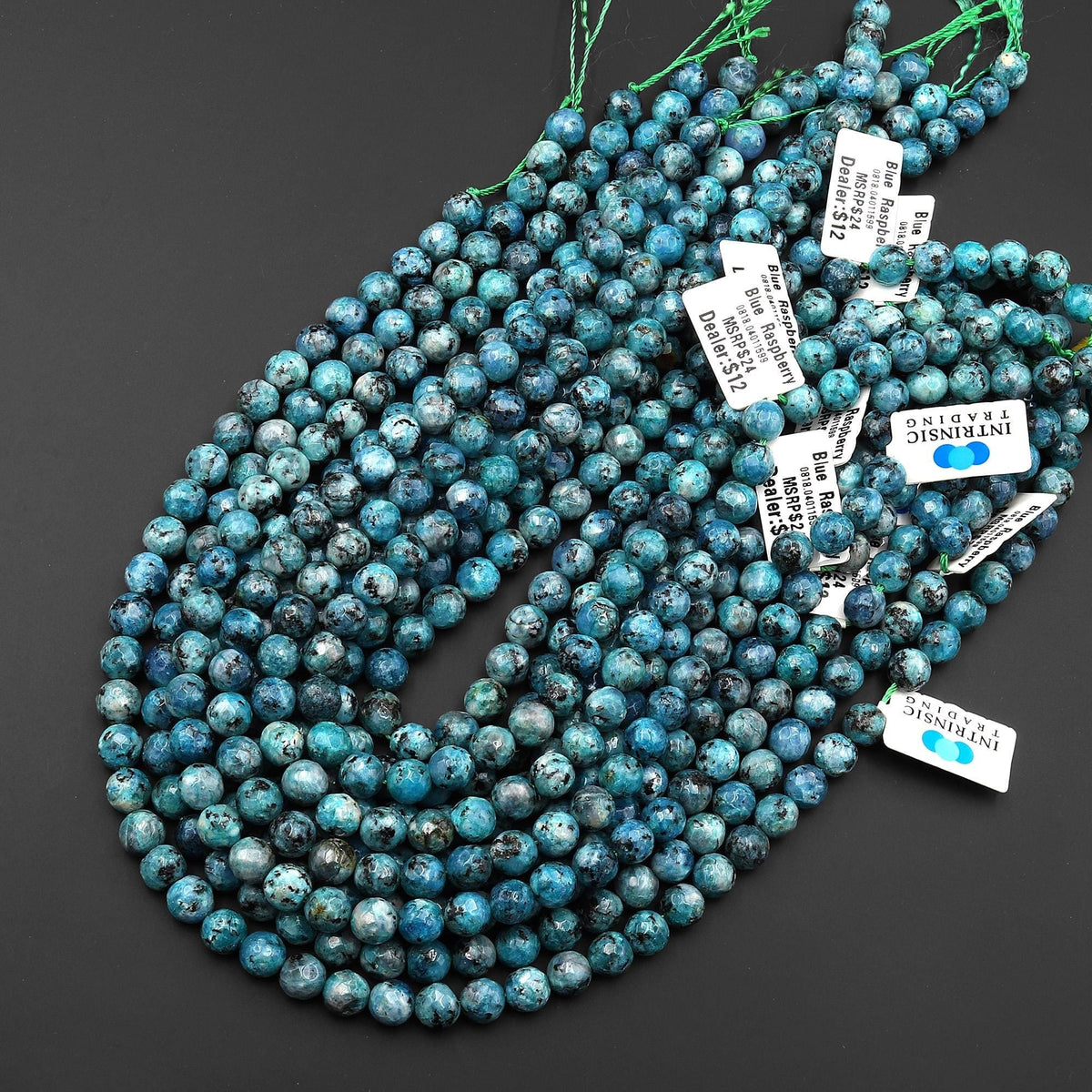 Faceted Blue Raspberry Jasper 6mm 8mm Round Beads 15.5" Strand ...