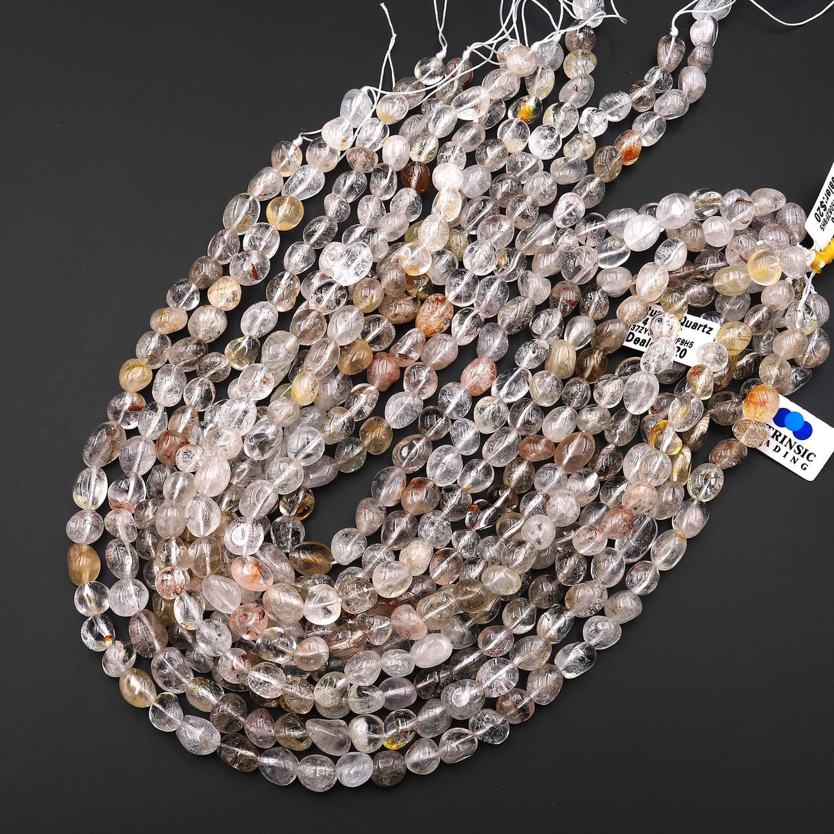 Natural Rock Crystal Phantom Quartz Irregular Pebble Rounded Nugget Be ...