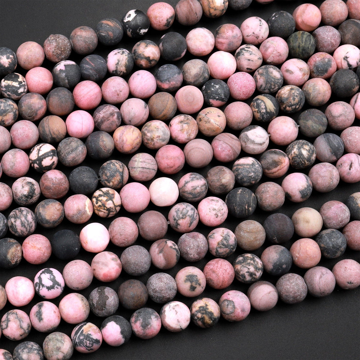 Matte Natural Pink Rhodonite Beads 4mm 6mm 8mm 10mm Round Beads ...