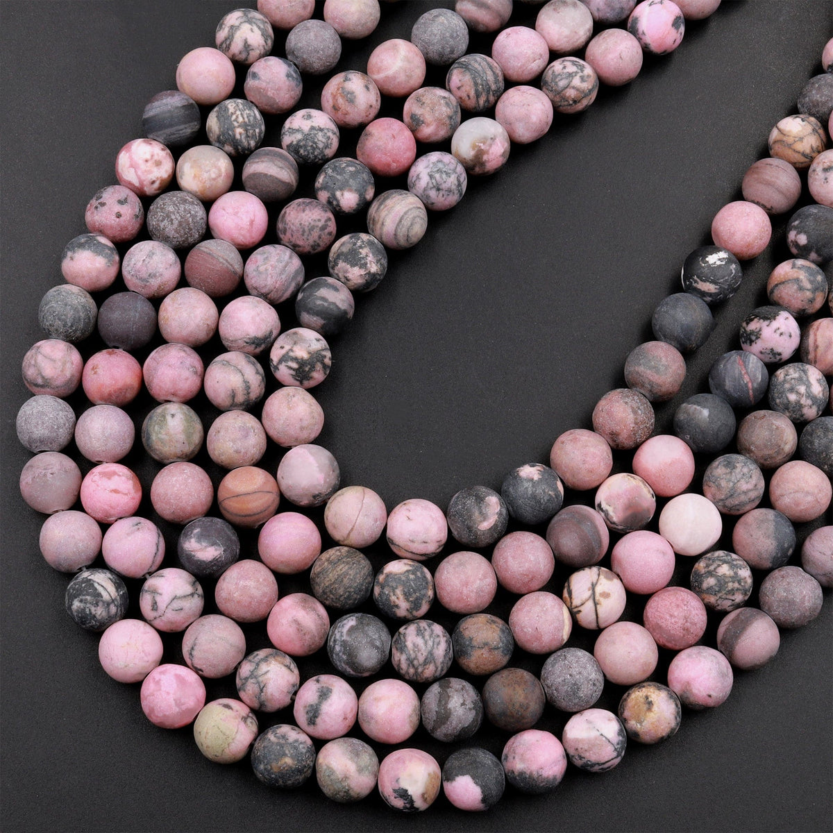 Matte Natural Pink Rhodonite Beads 4mm 6mm 8mm 10mm Round Beads ...