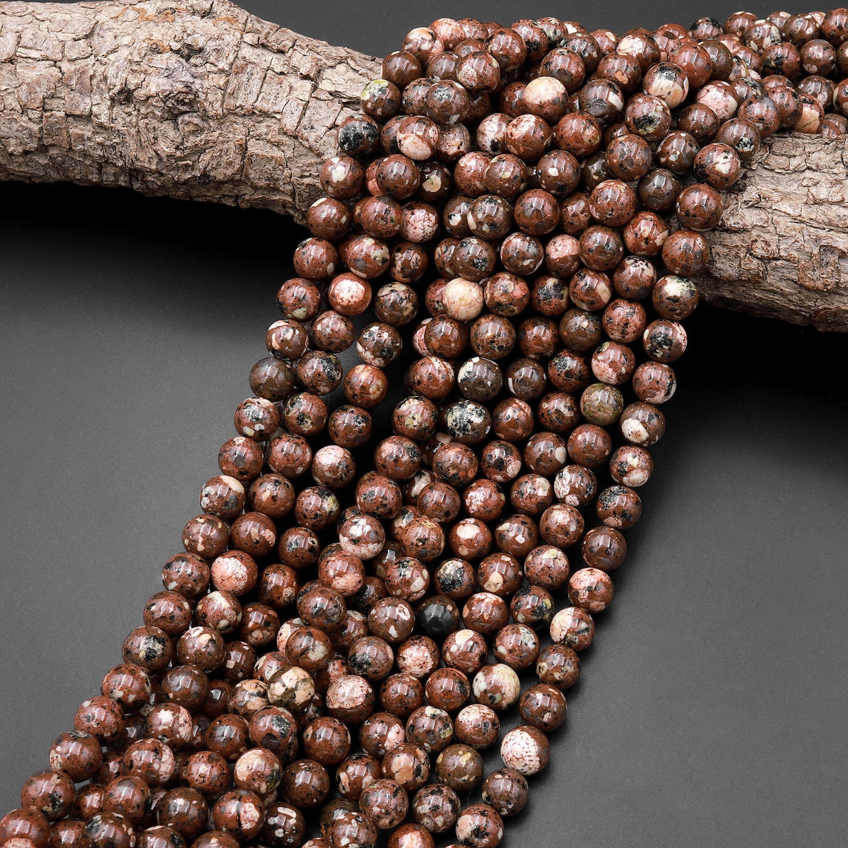 Natural Chocolate Brecciated Jasper 6mm 8mm 10mm Round Beads Earthy Br ...