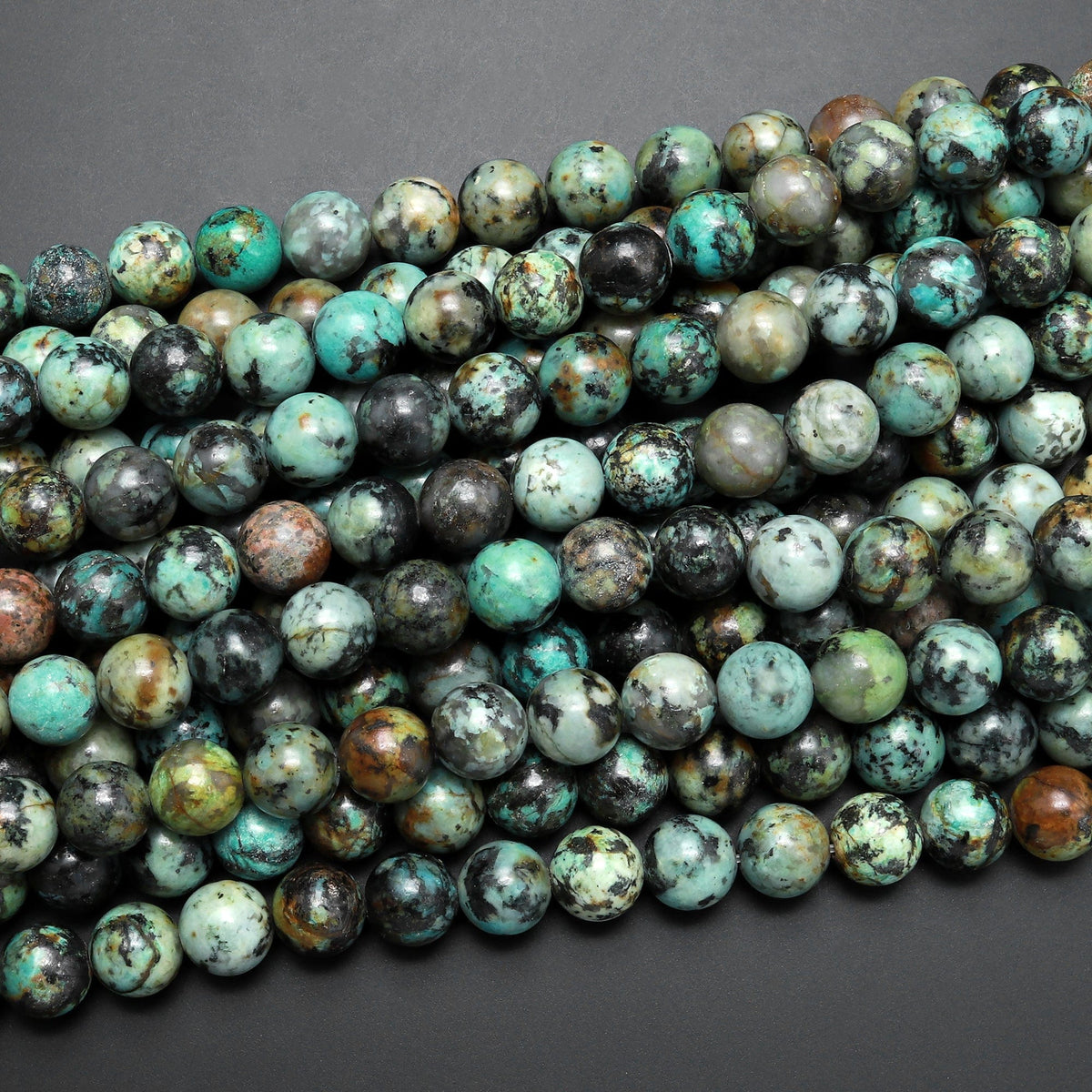 Natural African Turquoise 3mm 4mm 6mm 8mm 10mm 12mm Round Beads High Q ...