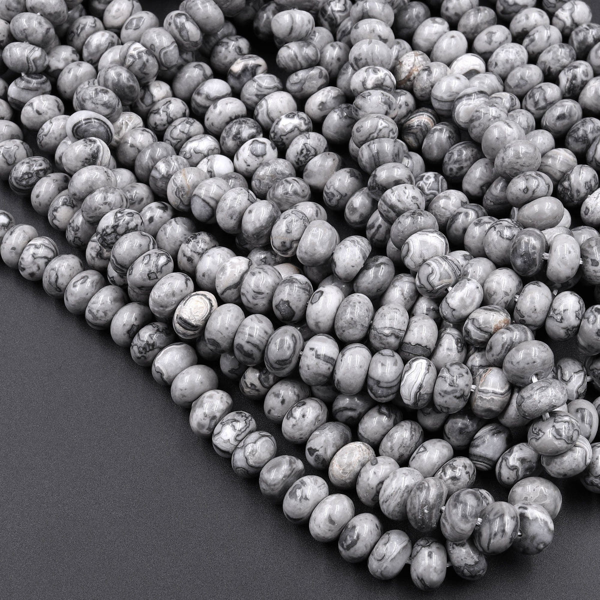 Gray Crazy Lace Jasper Aka Map Stone Jasper 6mm 8mm 10mm Rondelle Beads ...