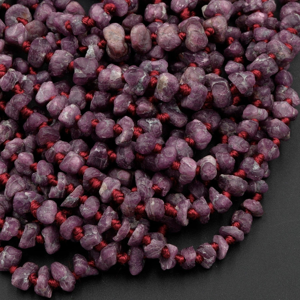 Large Hole Beads | Rough Raw Natural Ruby Nugget | 2.5mm Drill ...