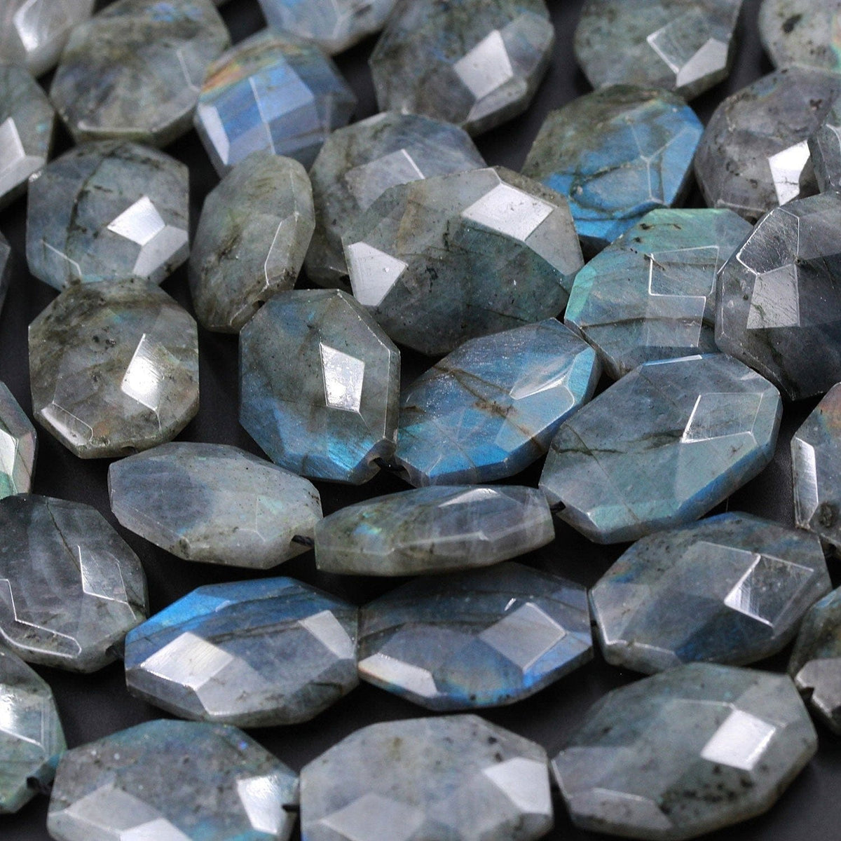 Faceted Labradorite Rectangle Octagon Cushion Beads Large Natural Labr ...
