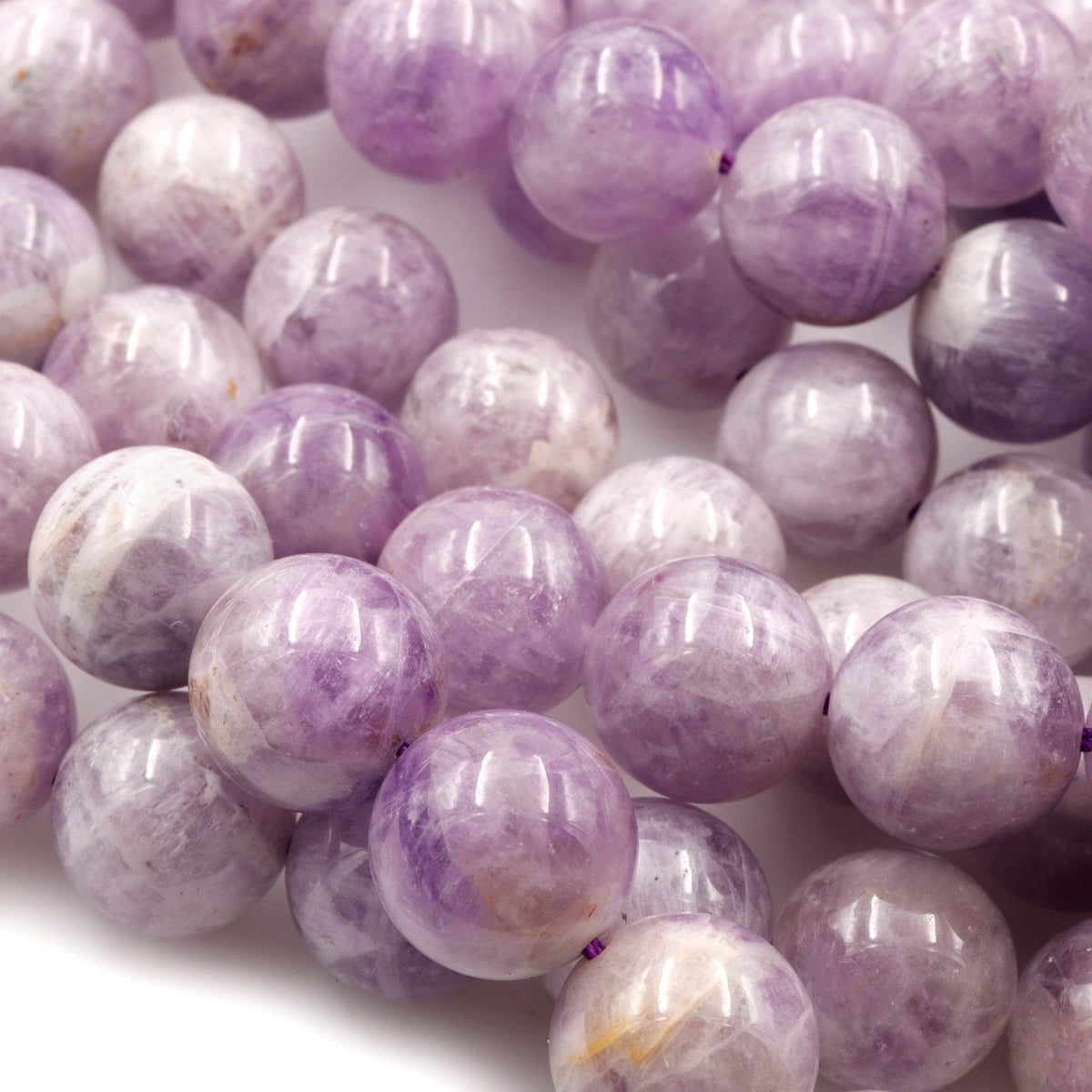 Natural Amethyst Beads Large 16mm Round Light Violet Purple Gemstone 1 ...