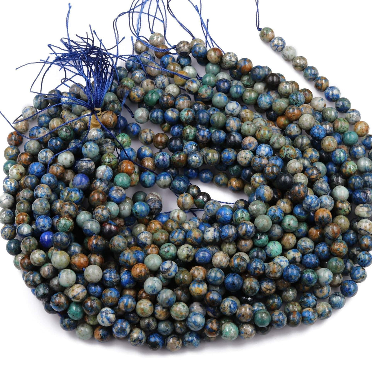 Azurite Beads 4mm 5mm 6mm 7mm 8mm 9mm 10mm Rare Energy Stone Genuine R ...