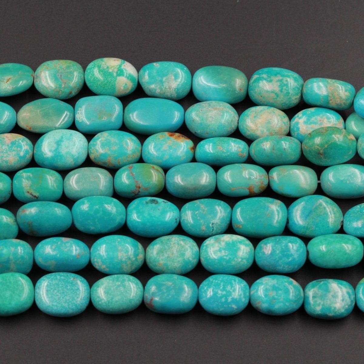 relist Natural Turquoise Rounded Nuggets Highly Polished Freeform Nugg ...