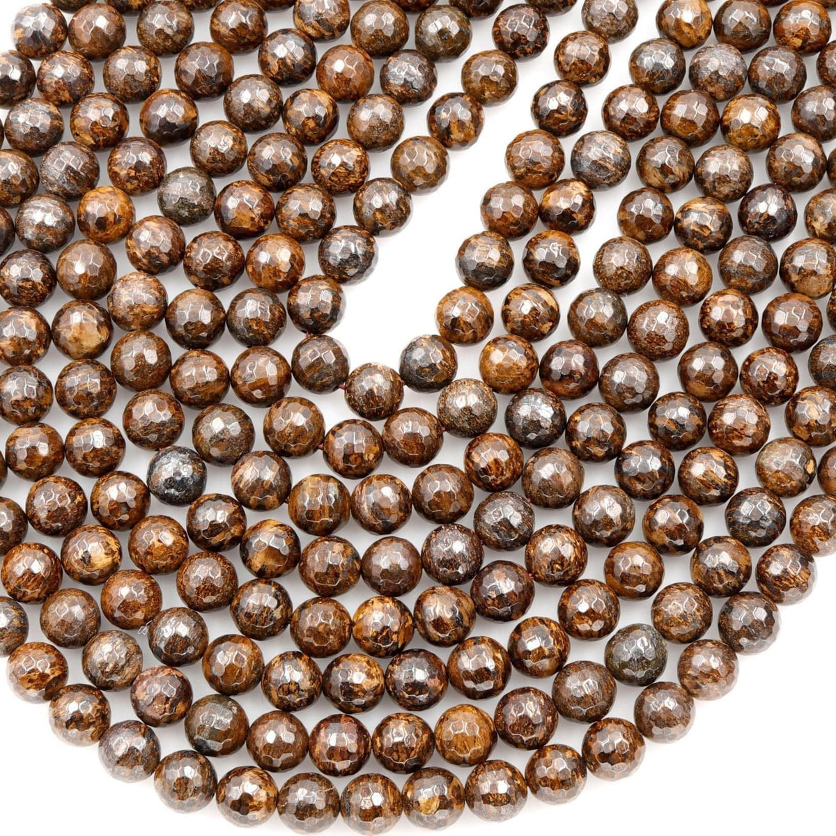 Faceted Bronzite Beads 4mm 6mm 8mm 10mm Round High Quality AA Grade 16 ...