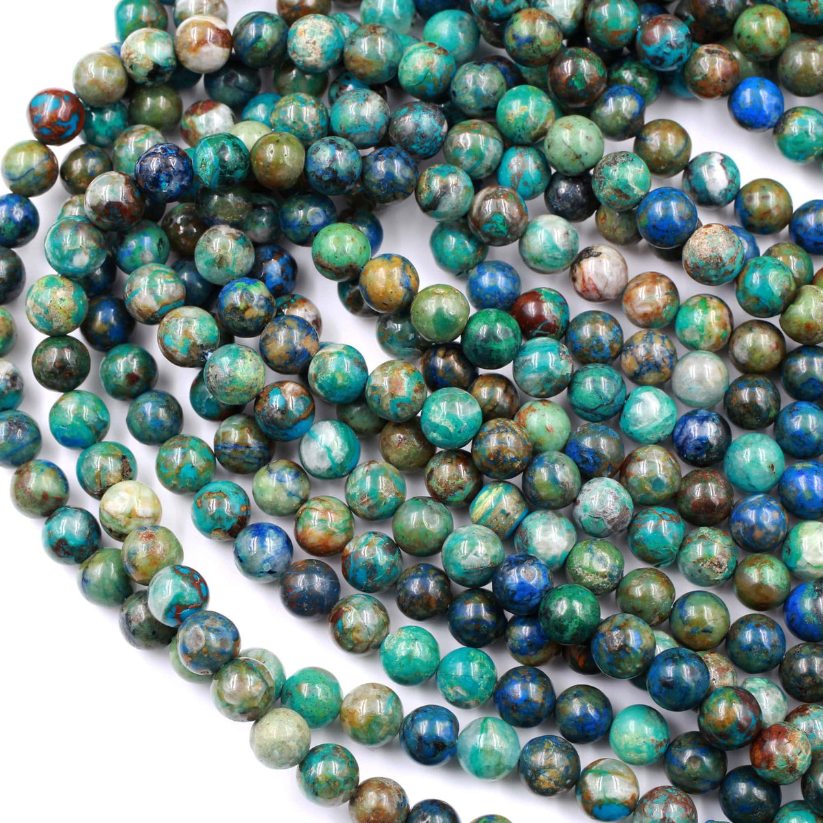 Rare Azurite Chrysocolla Round Beads 6mm 8mm 10mm From Arizona ...