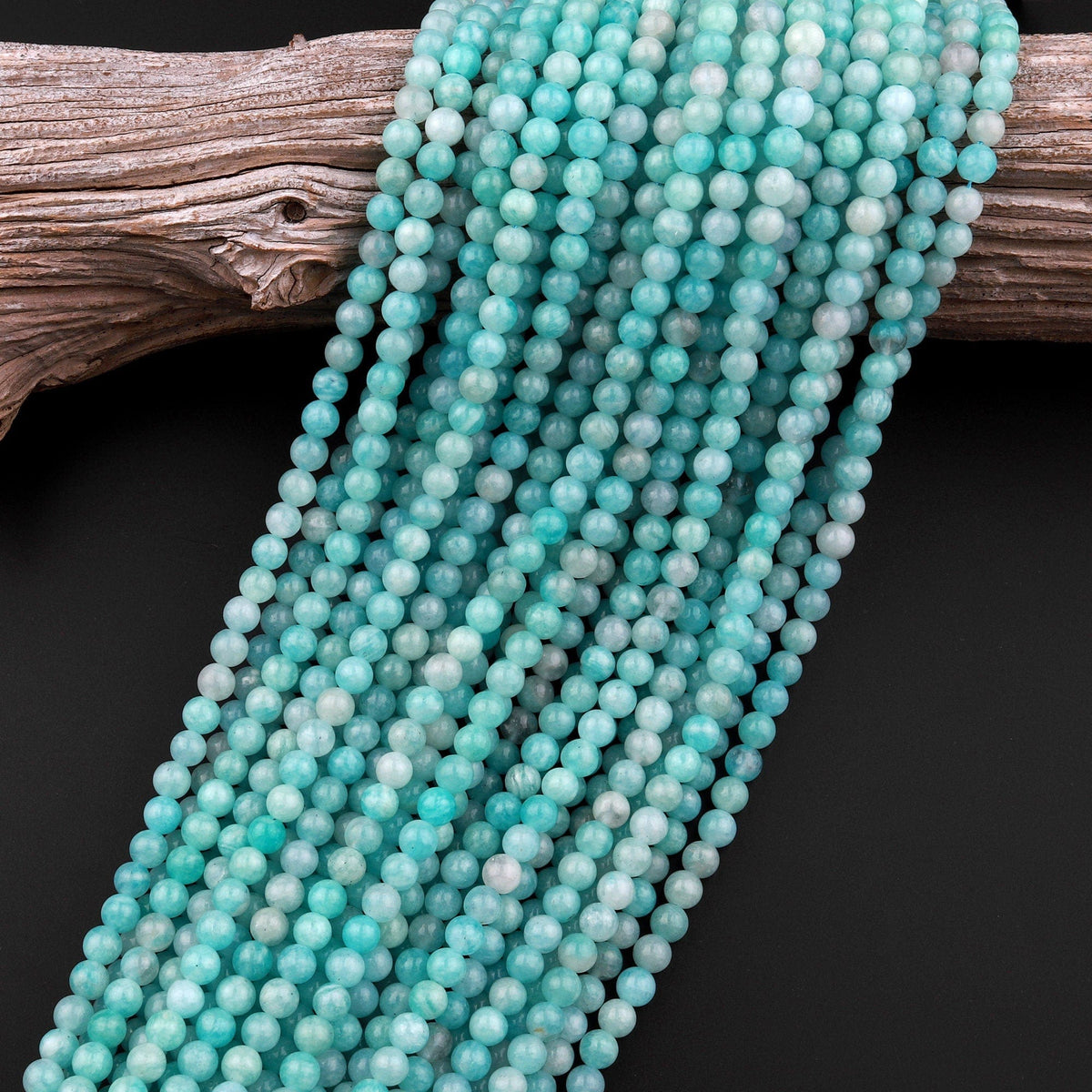 Natural Peruvian Amazonite Beads 3mm 6mm 8mm 10mm Round Beads Sea Blue ...