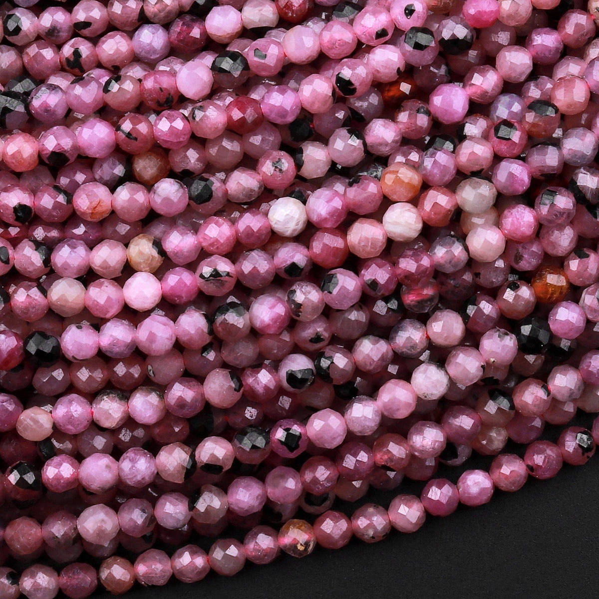 Genuine Natural Red Fuchsia Pink Ruby Gemstone Faceted 2mm 3mm Round B ...