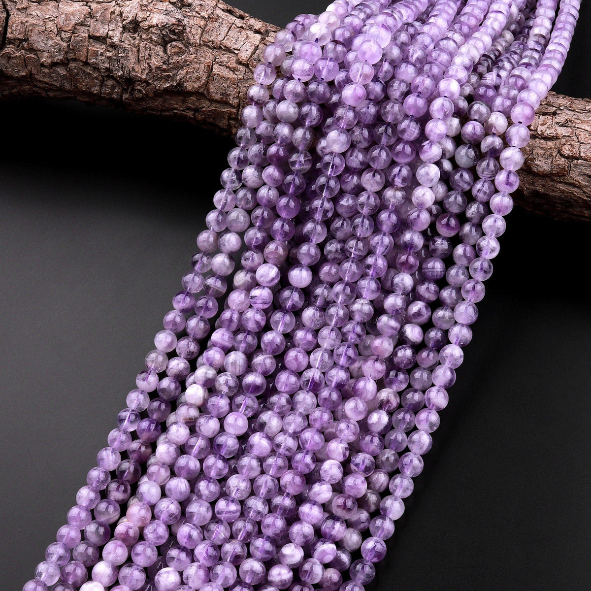 Natural Light Purple Cape Amethyst 6mm 8mm 10mm Round Beads 15.5" Stra ...